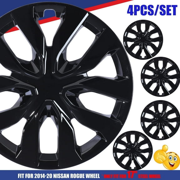4Pcs/Set 12" Hubcaps Wheel Rims Cover Compatible with Steel Wheels Snap ...