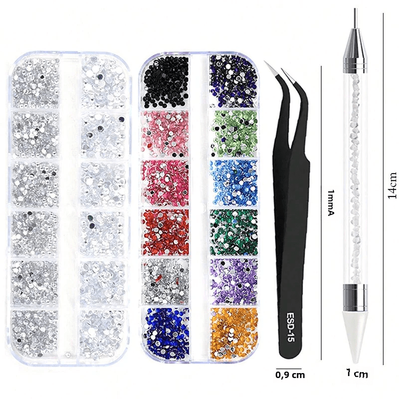 4Pcs/Set 3D Diamond Nail Art Accessories, Glitter Decorations, and ...
