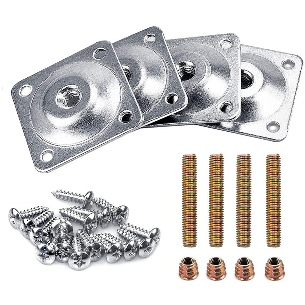 4Pcs/Set Furniture Leg Mounting Plates Sofa Leg Attachment Plates M8 ...