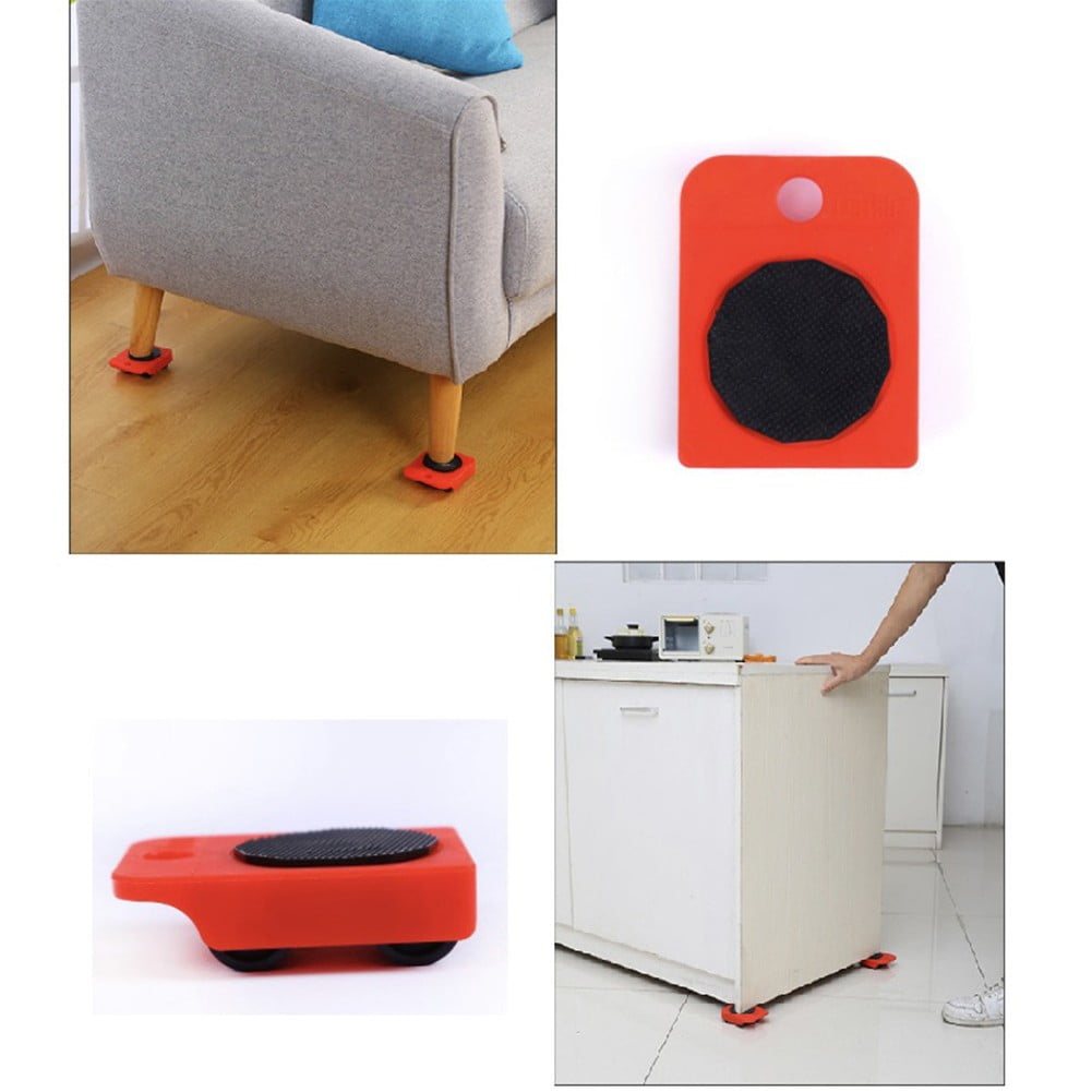 4Pcs/Set Furniture Mover Tool Set Heavy Stuffs Moving Roller With Bar ...