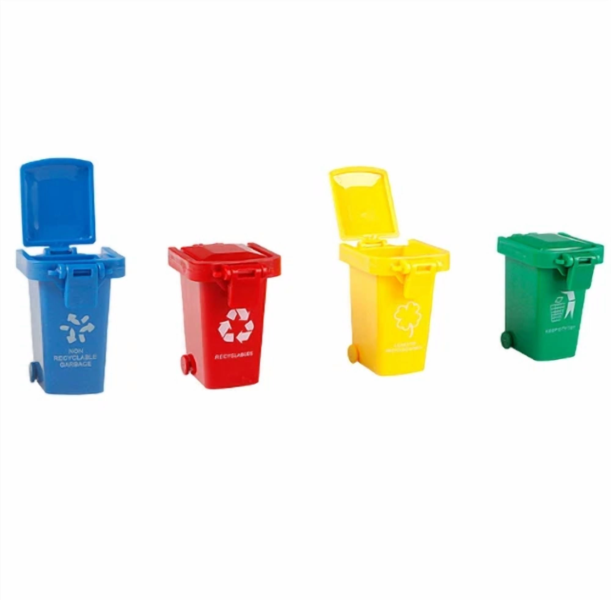 4Pcs/Set Kids Learning Trash Bin Novelty Toys Mini Garbage Load Can ...