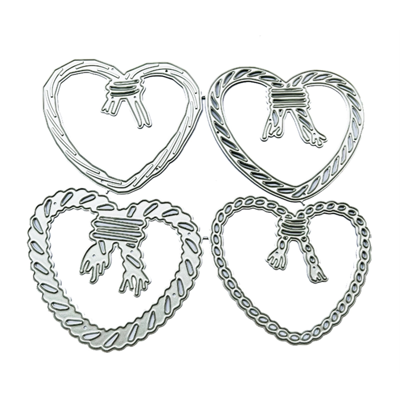 4Pcs/Set Knot Rope Love Heart Metal Cutting Dies Stencil DIY Embossing ...