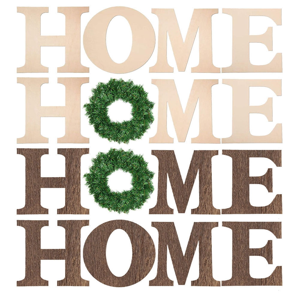 4Pcs/Set Wooden HOME Letter DIY Handcrafted Pendant Wall Handicraft ...