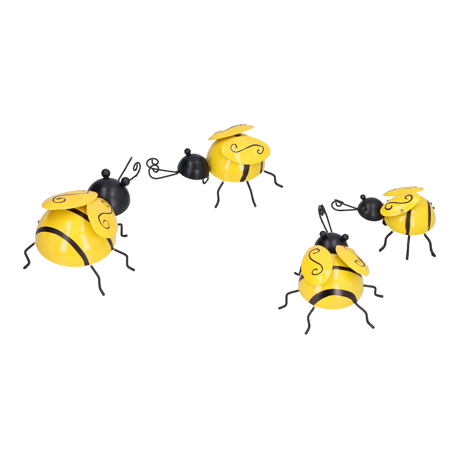 4Pcs/Set Wrought Iron Bee Decoration Wall Hanging 3 Dimensional Bee Art ...