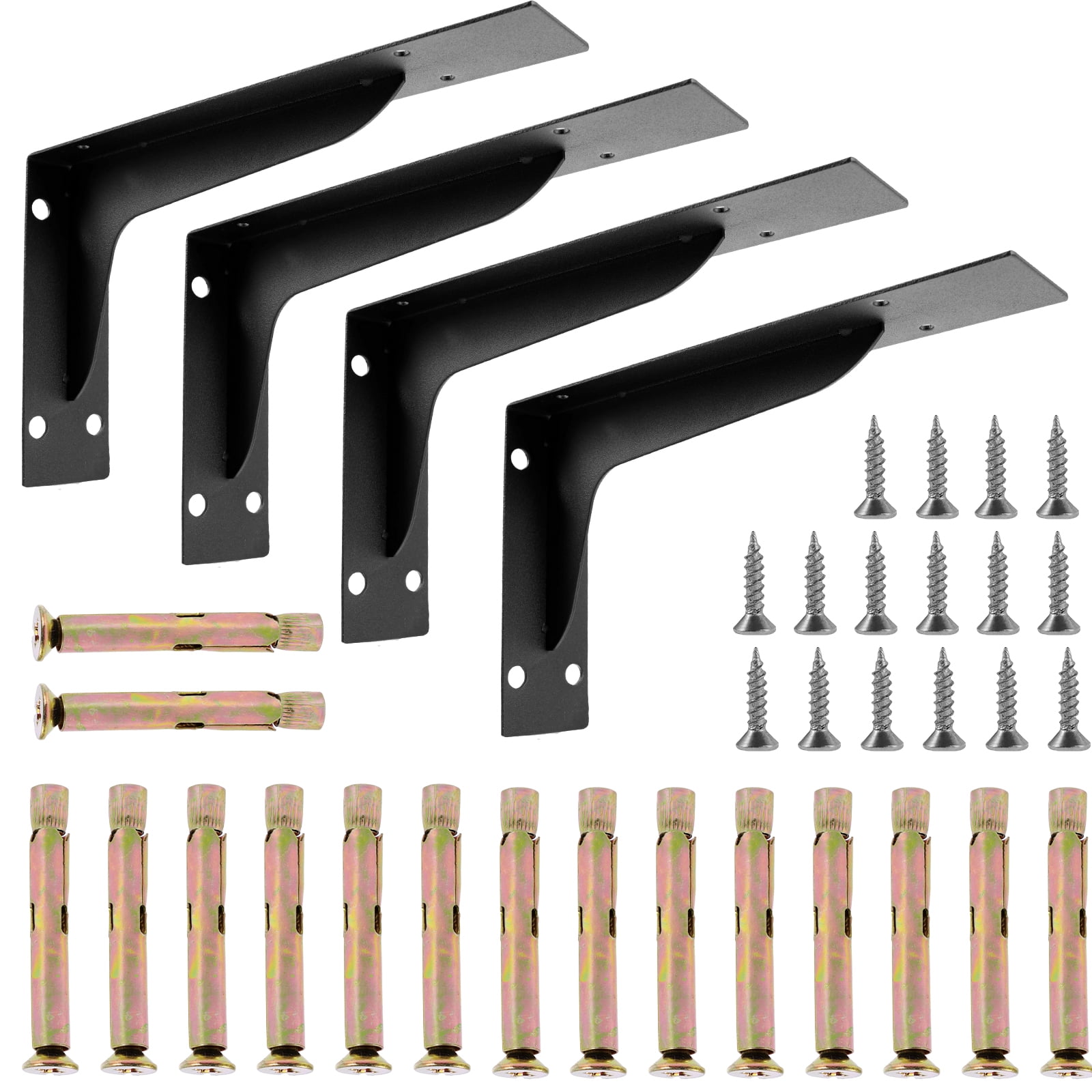 4Pcs Shelf Brackets 6/8/10 inch Heavy Duty Floating Shelf Bracket ...