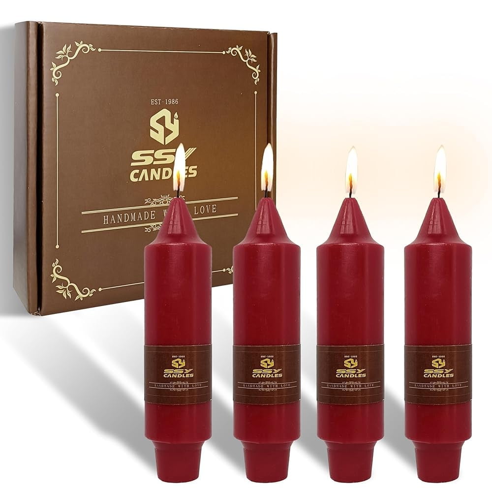 4Pcs Short Pillar Candle Candlesticks,5inch Cute Candle Sticks Small ...