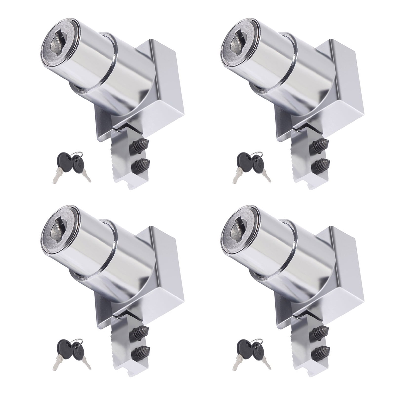 4Pcs Showcase Glass Door Cabinet Lock, Glass Showcase Lock Sliding ...