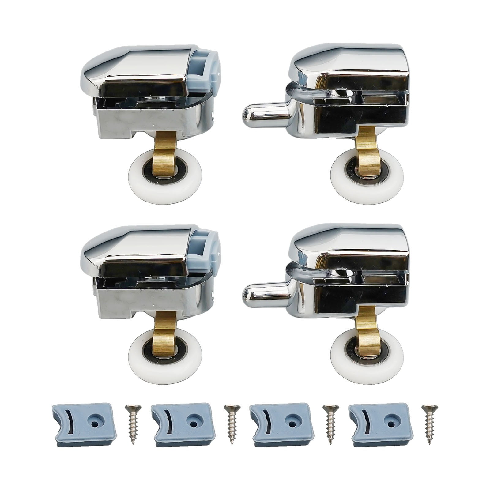 4pcs Shower Door Rollers Zinc Alloy Single Shower Door Roller Runners ...