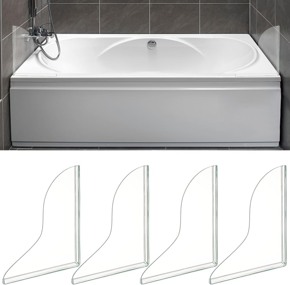 4Pcs Shower Splash Guard Detachable Acrylic Shower Splash Guard ...