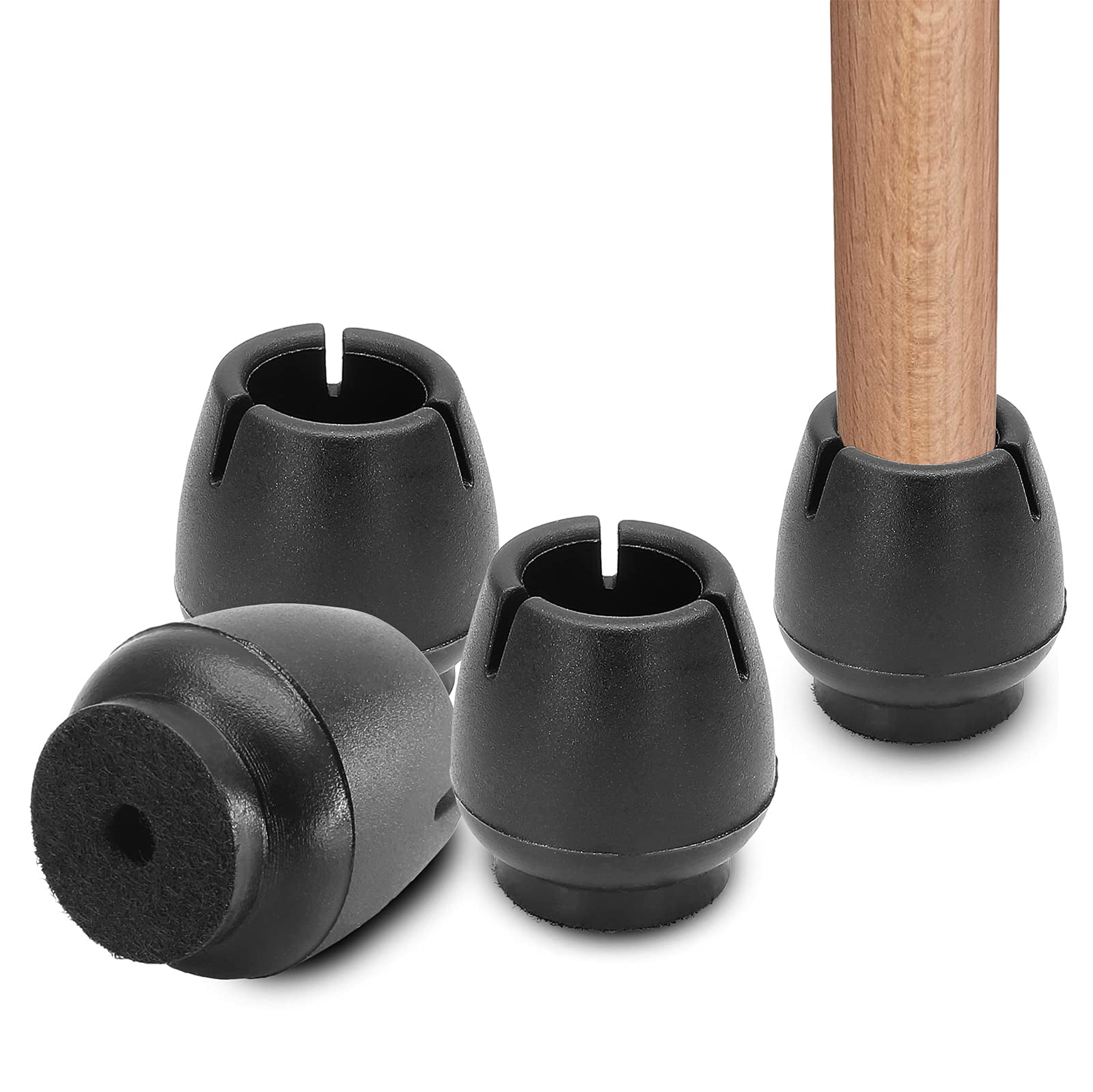 4Pcs Silica Gel Black Chair Leg Caps forSuitable for circular diameters ...