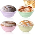 4Pcs Silicone Banneton Bread Proofing Baskets 9" Collapsible Sourdough ...