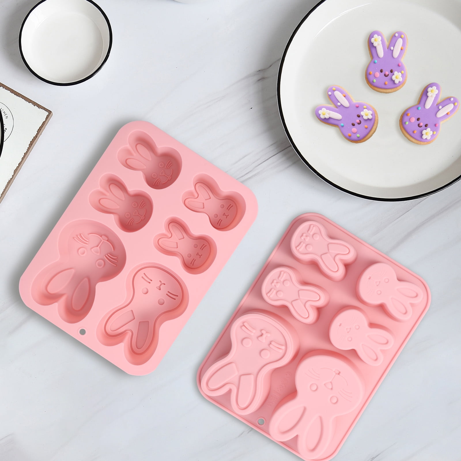 4Pcs Silicone Chocolate Candy Mold Reusable Bunny Shape Baking Mold ...