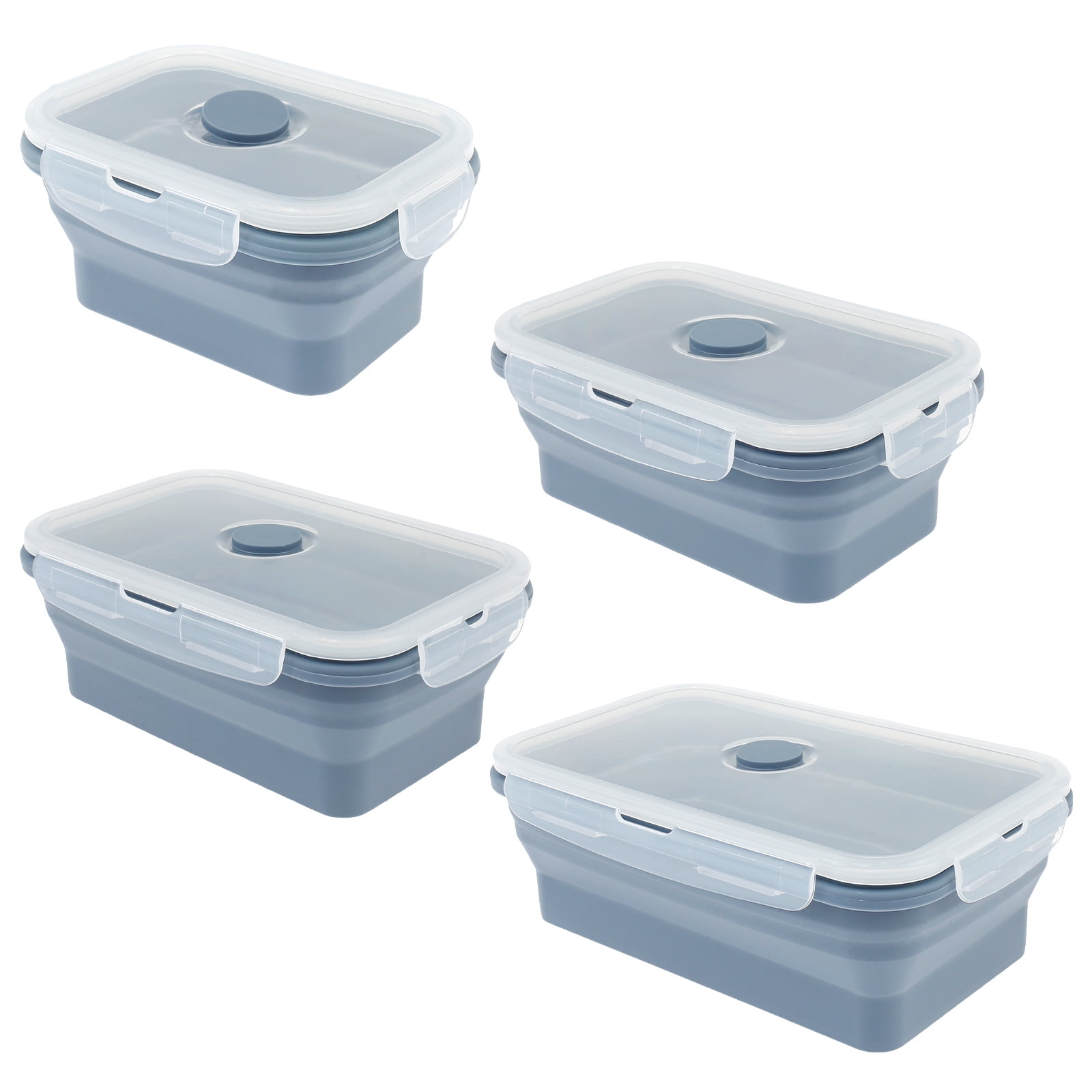 4Pcs Silicone Collapsible Food Storage Container Temperature Resistant ...