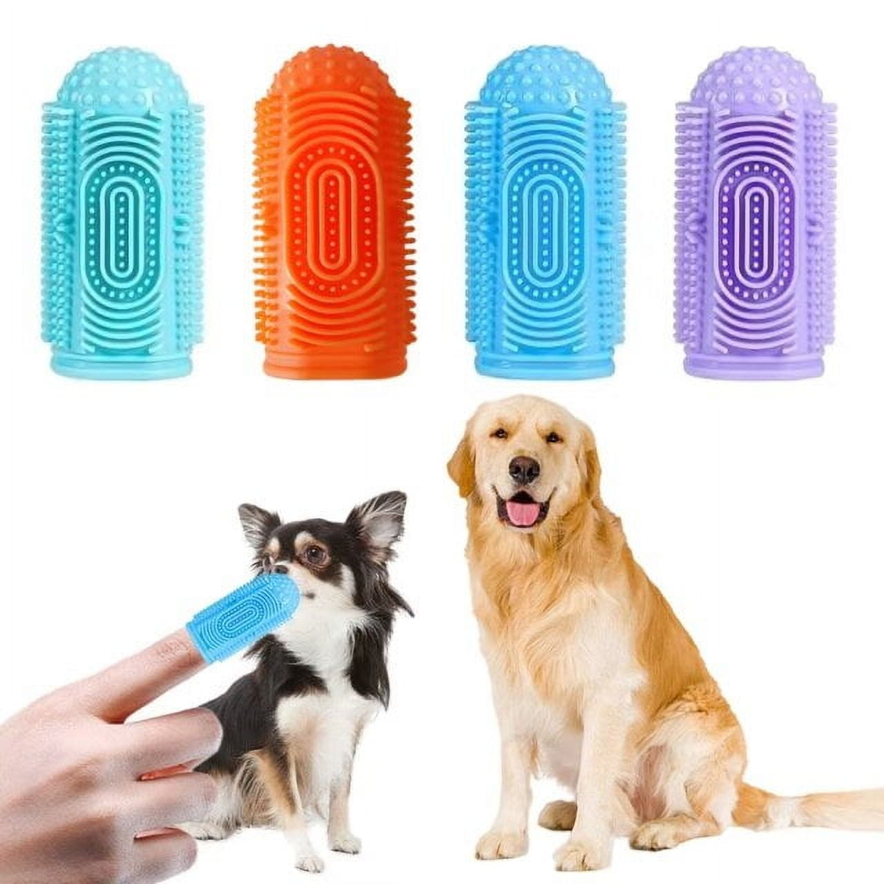 4Pcs Silicone Finger Toothbrushes for Dog Oral Care, Large and Small ...