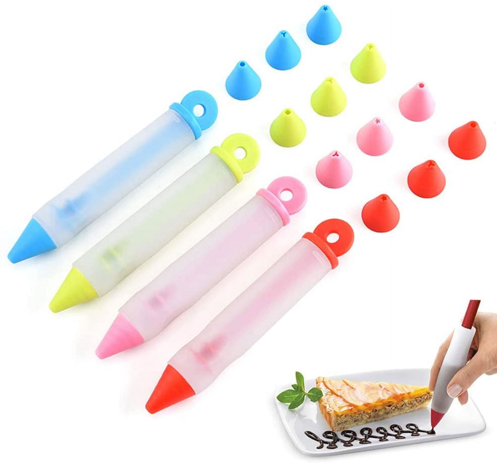 4Pcs Silicone Food Writing Pen Cake Decorating Tool, Chocolate Cake ...