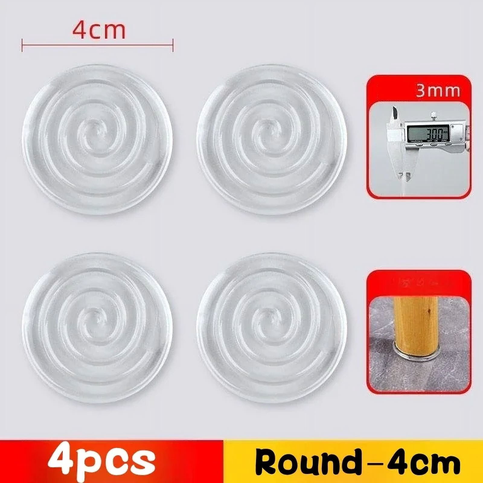 4Pcs Silicone Non-Slip Pad Anti-moving Table Foot Mat Bed Foot Antislip ...