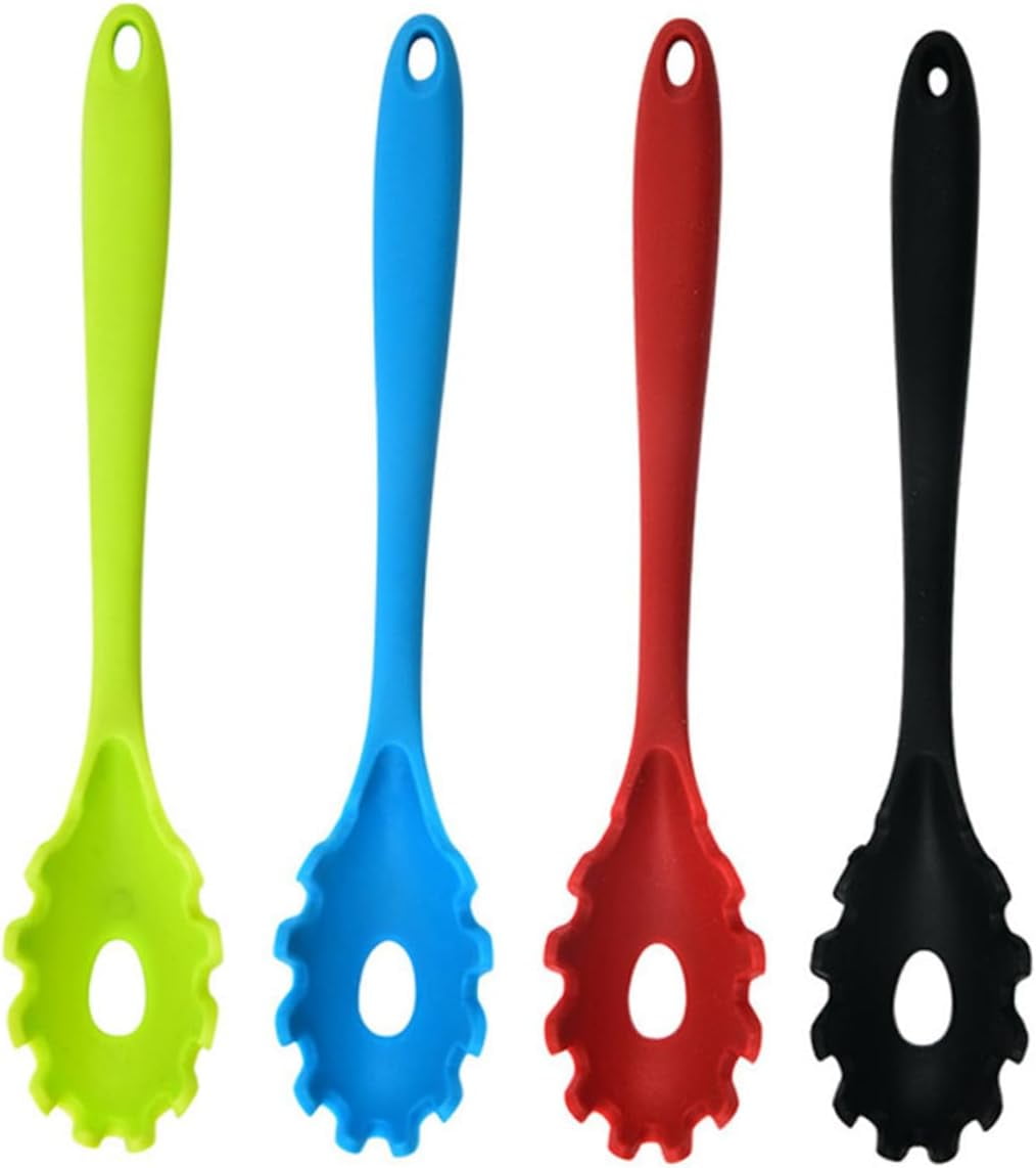 4Pcs Silicone Mini Kitchen Utensils Set: Noodle Spoon, Pasta Server ...