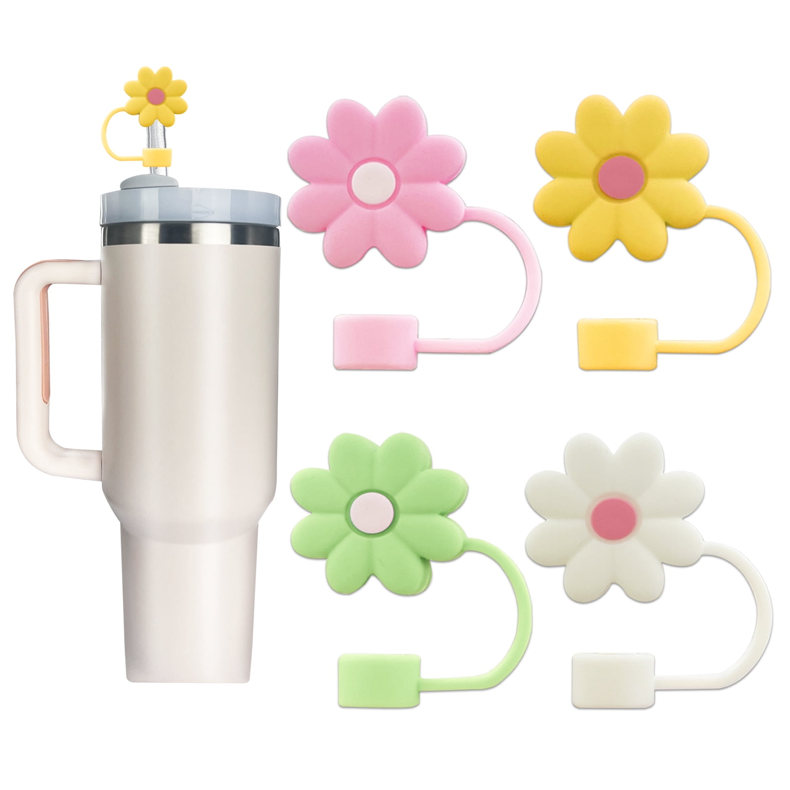 4Pcs Silicone Straw Covers Compatible with Stanley Cups, Dust-Proof ...