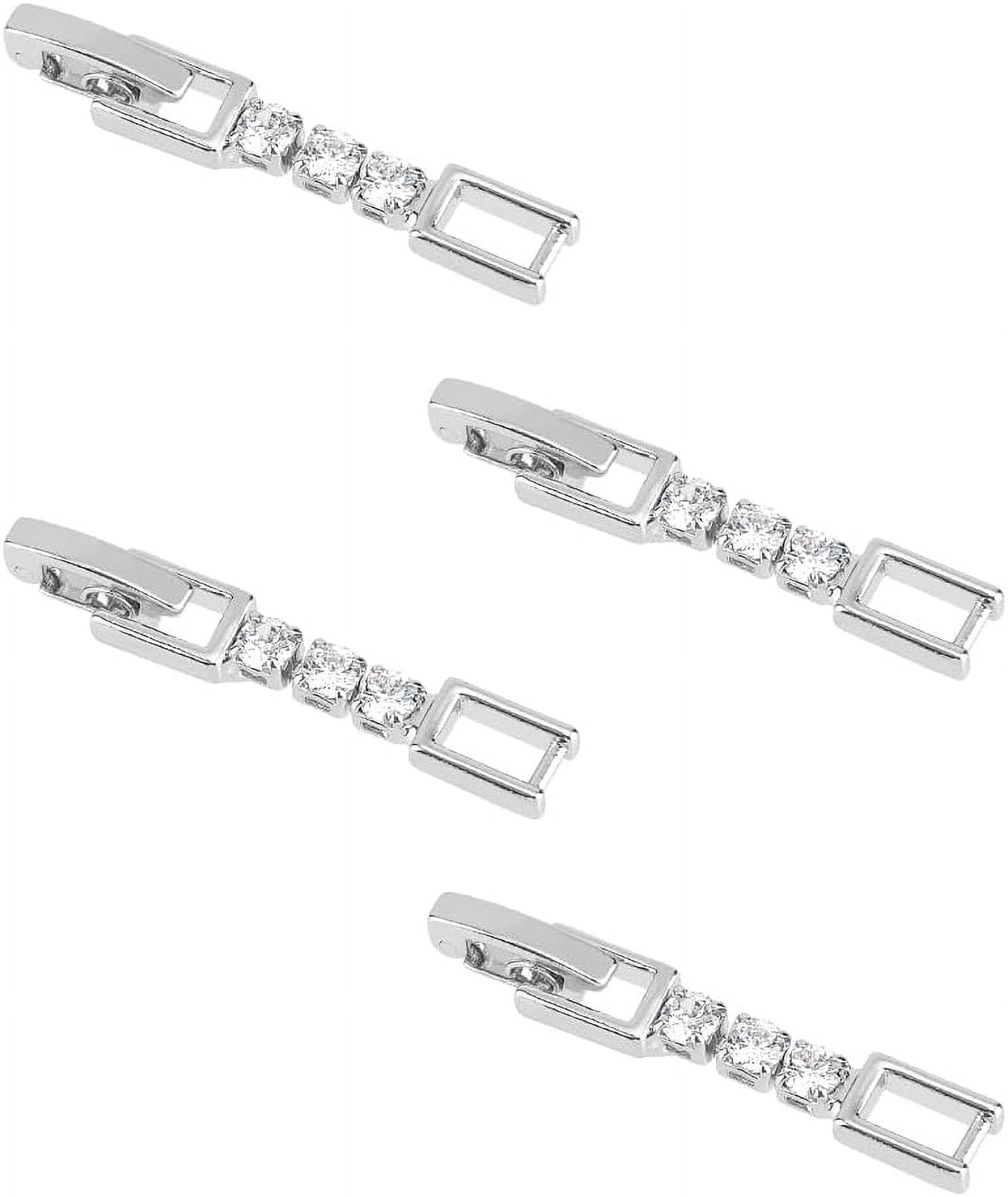 4Pcs Silver Bracelet Extender Clasp Fold Over Clasp Plated Jewelry Fold ...