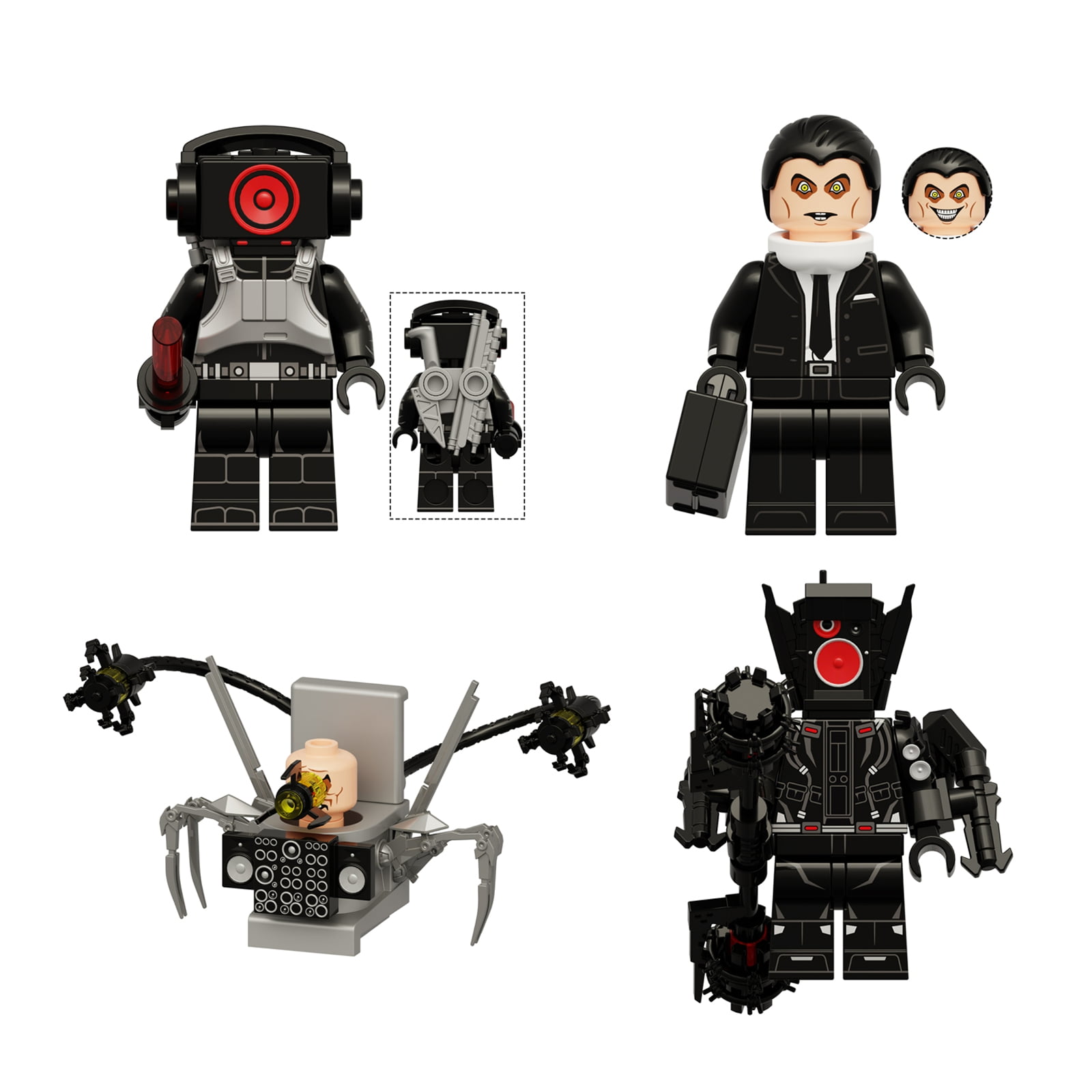 4Pcs Skibidi - Toilet Building Blocks Minifigures Set – DIY Assemble ...