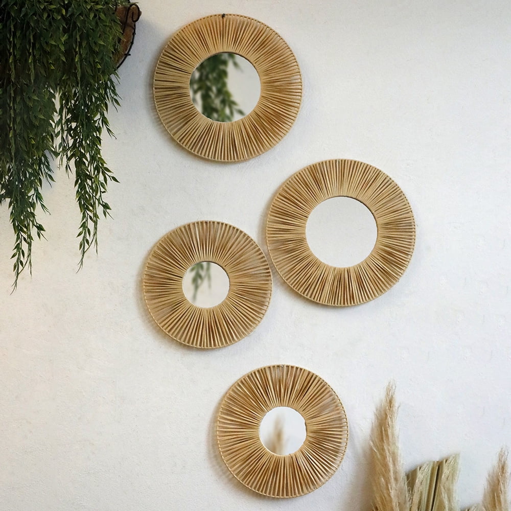 4Pcs Small Circle Mirror Acrylic Mirror Ornaments，for Living Room ...