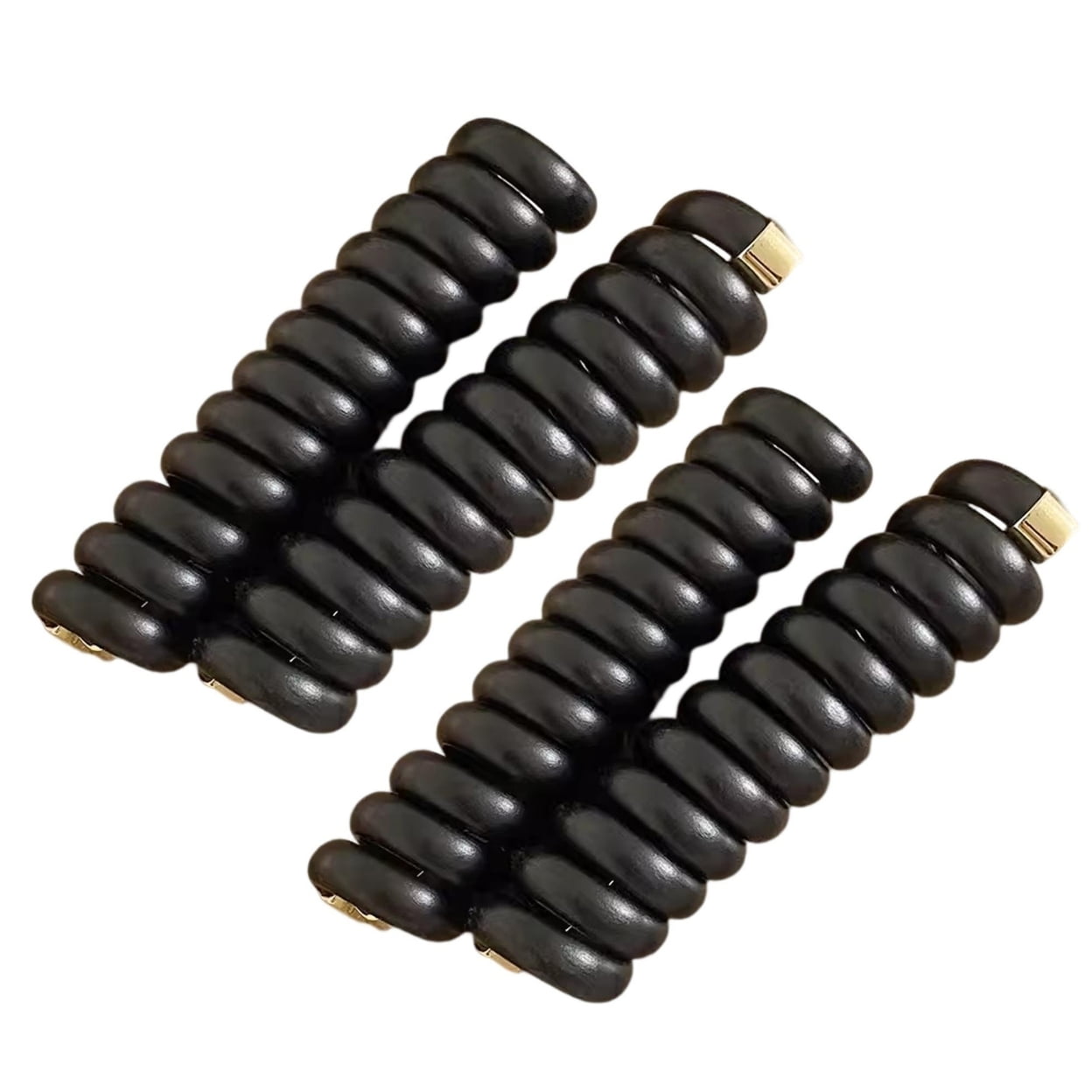 4Pcs Small Spiral Hair Coils Women Solid Color Phone Cord Ponytail ...