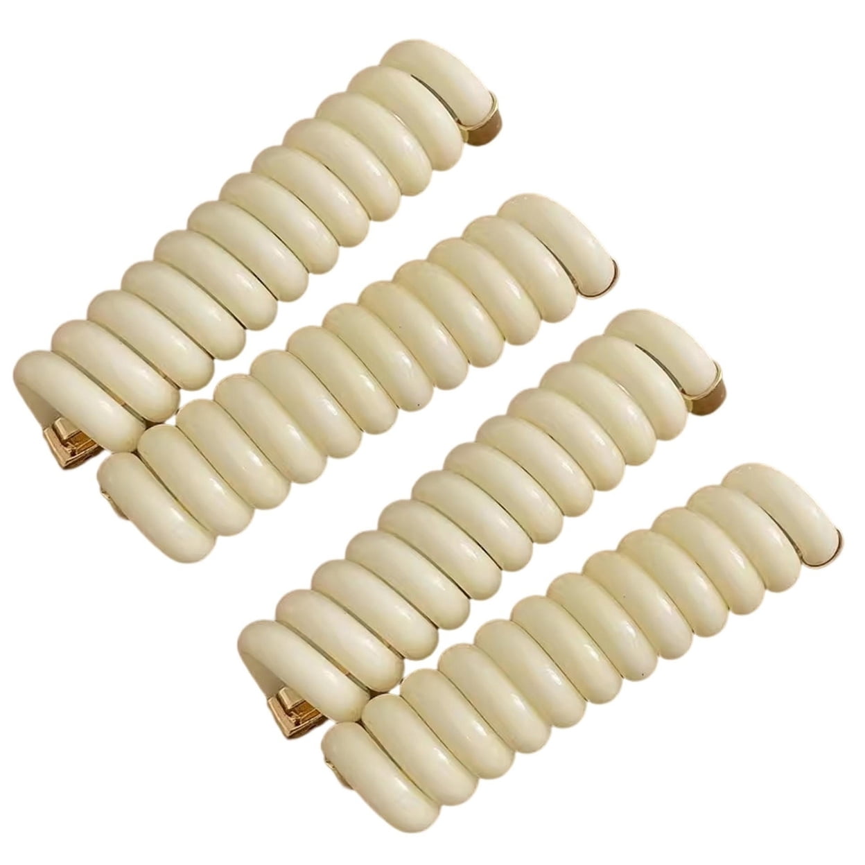 4Pcs Small Spiral Hair Coils Women Solid Color Phone Cord Ponytail ...