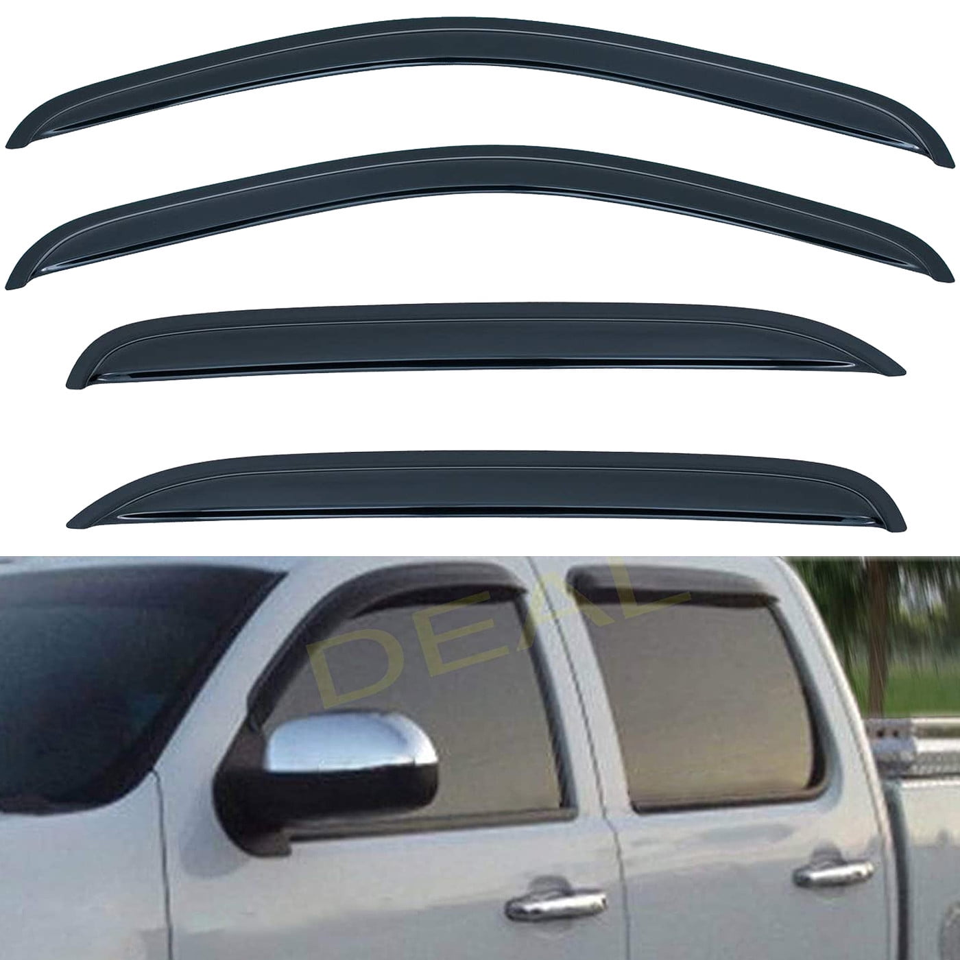 4Pcs Smoke Vent Window Visor With Outside Mount Tape-On Compatible With ...