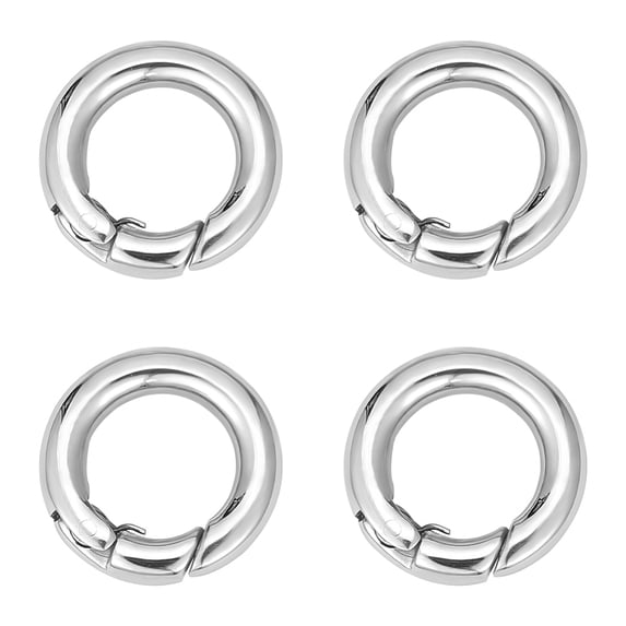 4Pcs Smooth 304 Stainless Steel Spring Gate Rings O Rings Snap Clasps ...