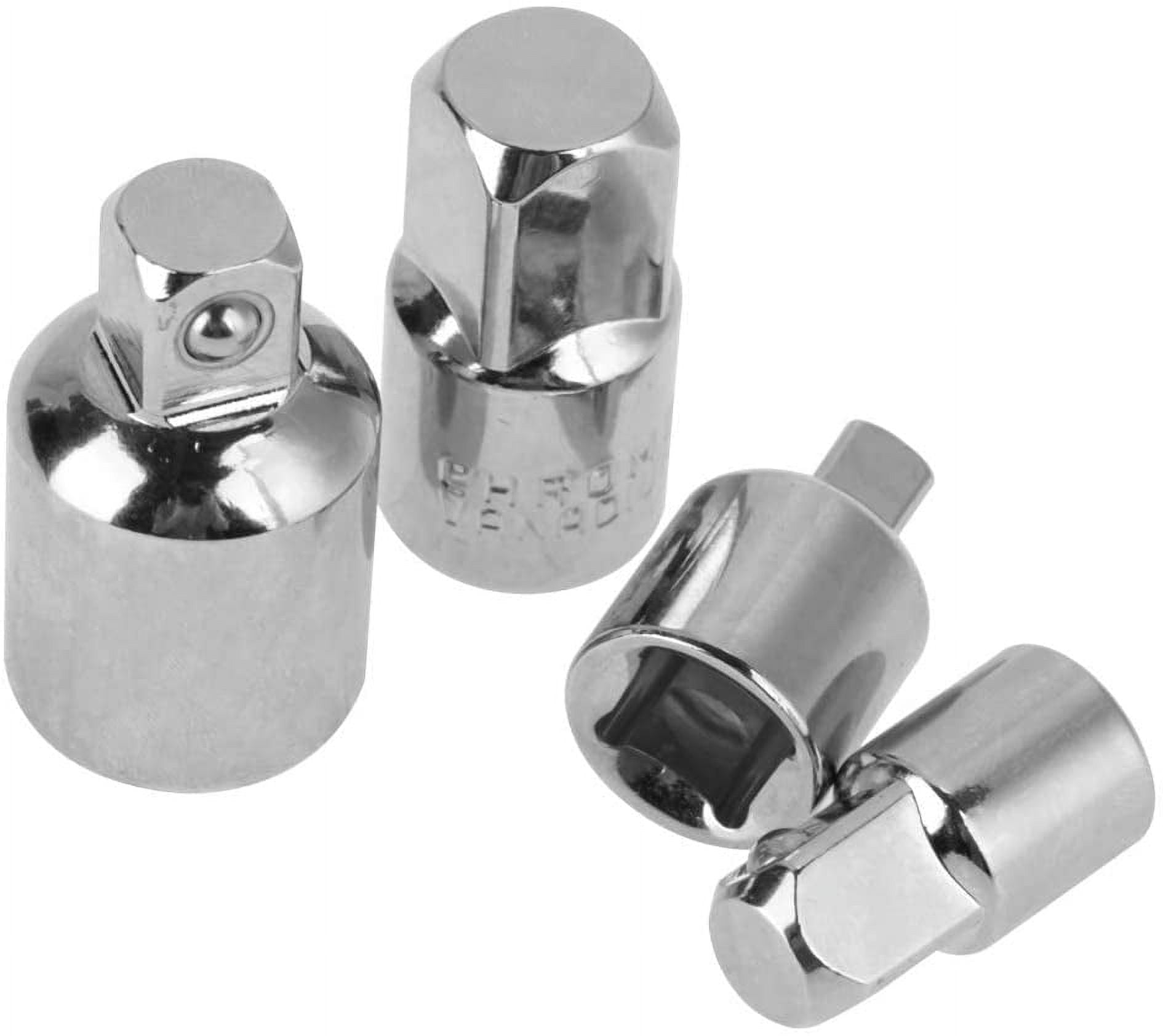 4Pcs Socket Adapter 1/2 To 3/8 Reducers Chrome Vanadium Steel Silvery ...
