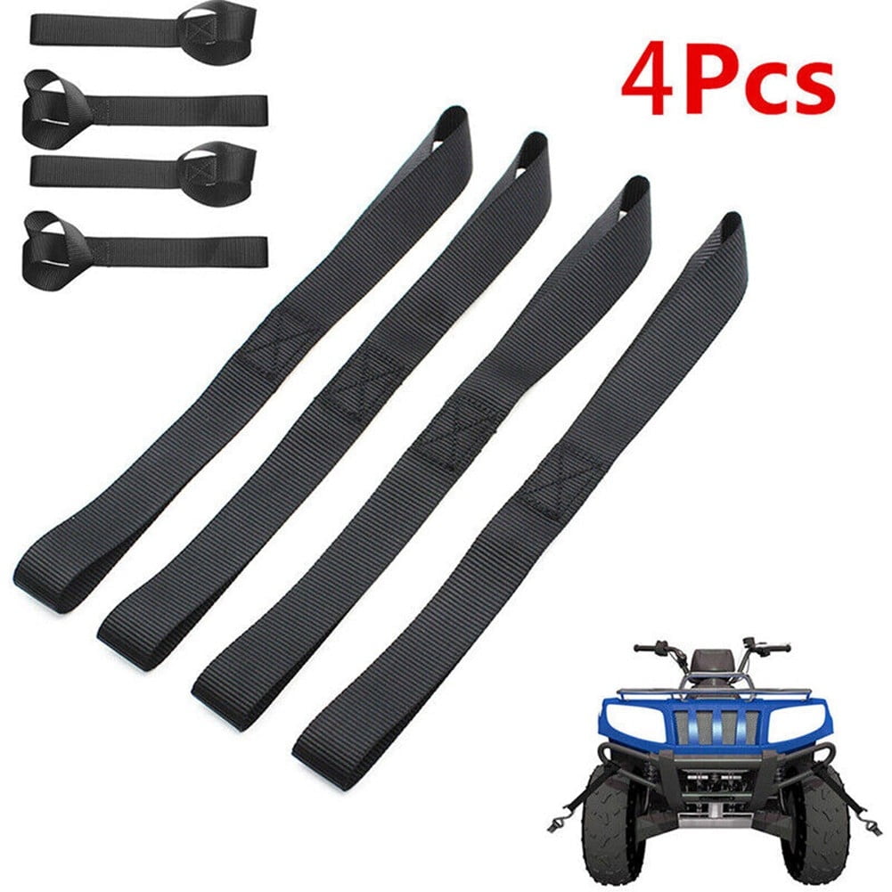 4Pcs Soft Loop Tie Down Straps Ratchet Towing Cargo ATV UTV Motorcycle ...