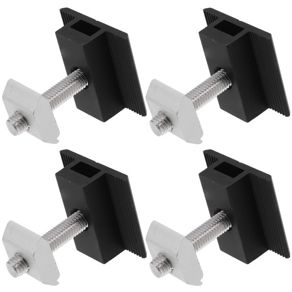 Homoyoyo 4Pcs Black Adjustable Solar Panel Mount Brackets with Screws ...