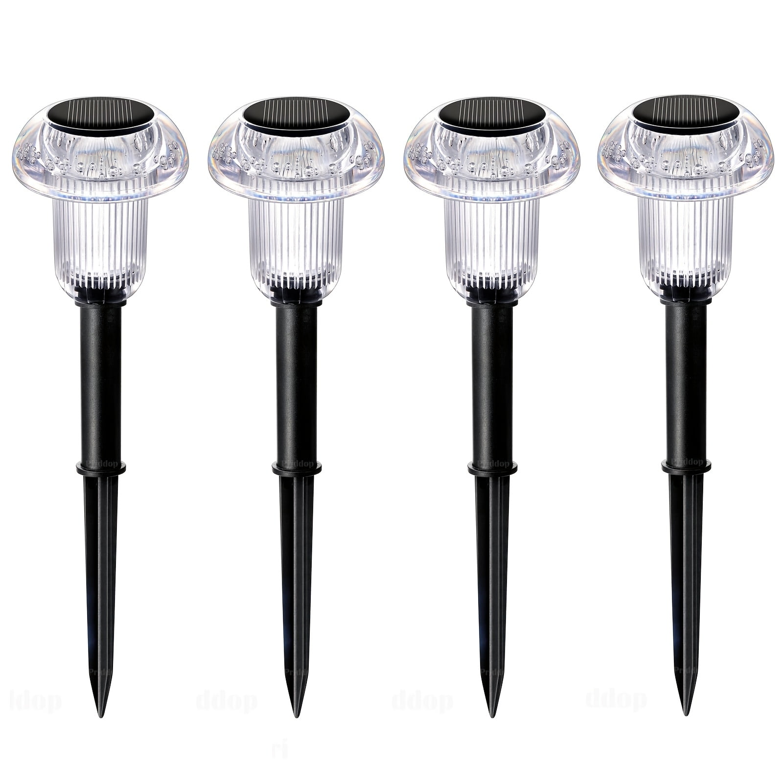 4Pcs Solar Pathway Lights Outdoor Vibrant LED Mushroom Garden Stake ...