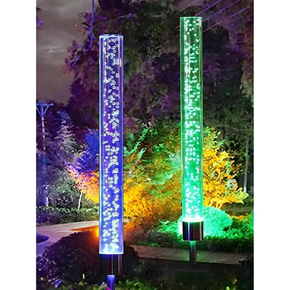 4Pcs Solar-Powered Color-Changing LED Lights - Ground-Mounted Outdoor ...