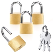 "Topzone 25mm 1"" Solid Brass Keyed Padlock, 2 Keys Included (Set of 2 ...