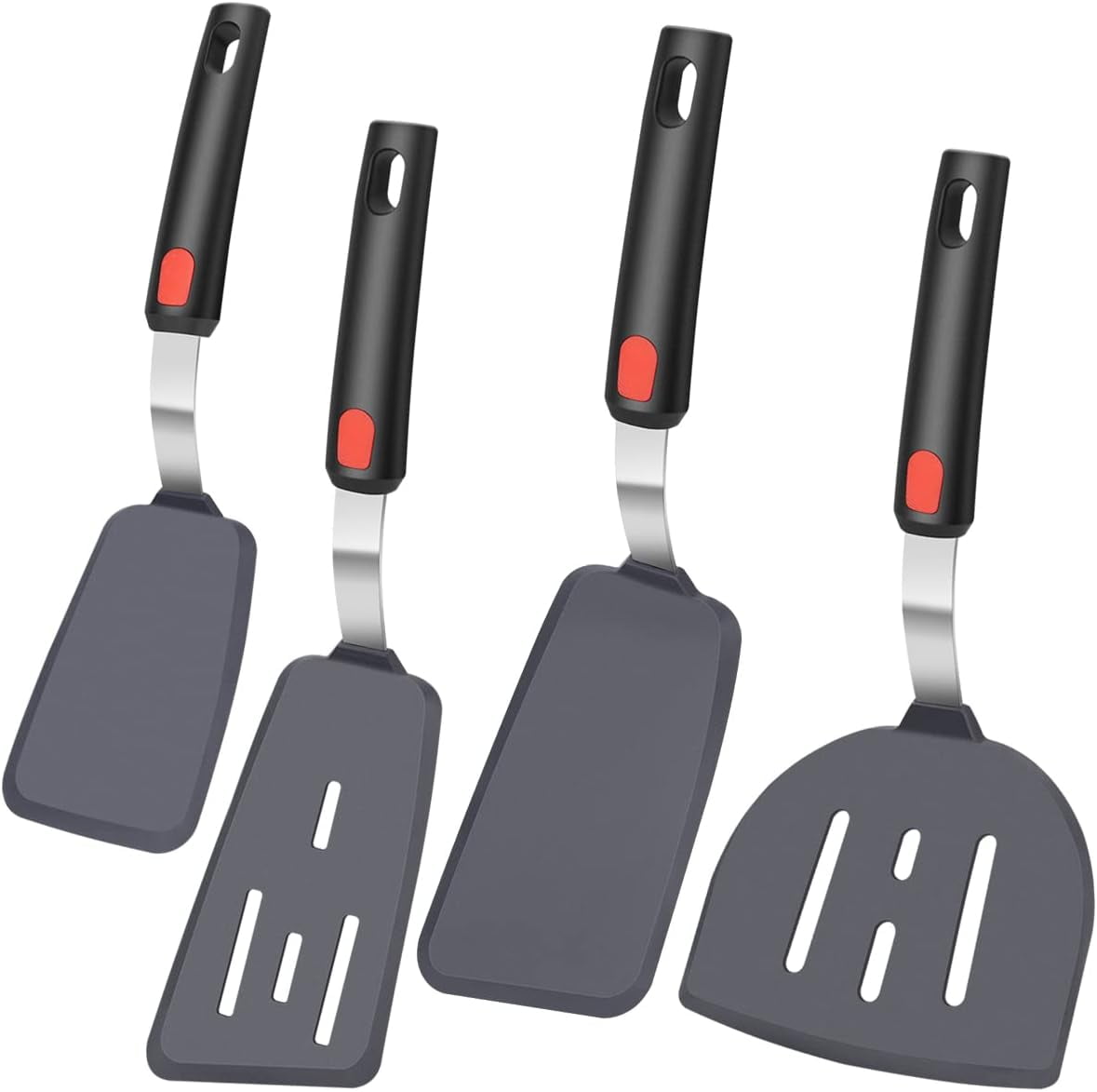 4Pcs Spatula Silicone Heat Resistant Flexible Rubber Silicone Spatulas ...