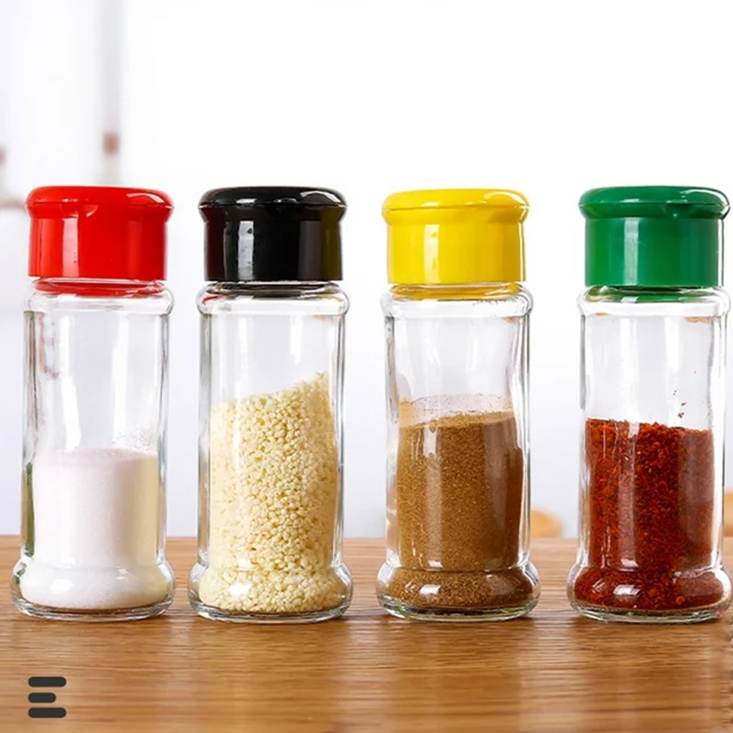 4Pcs Spice Jars, Spice Containers, Plastic Spice Jar with Shaker Lids ...