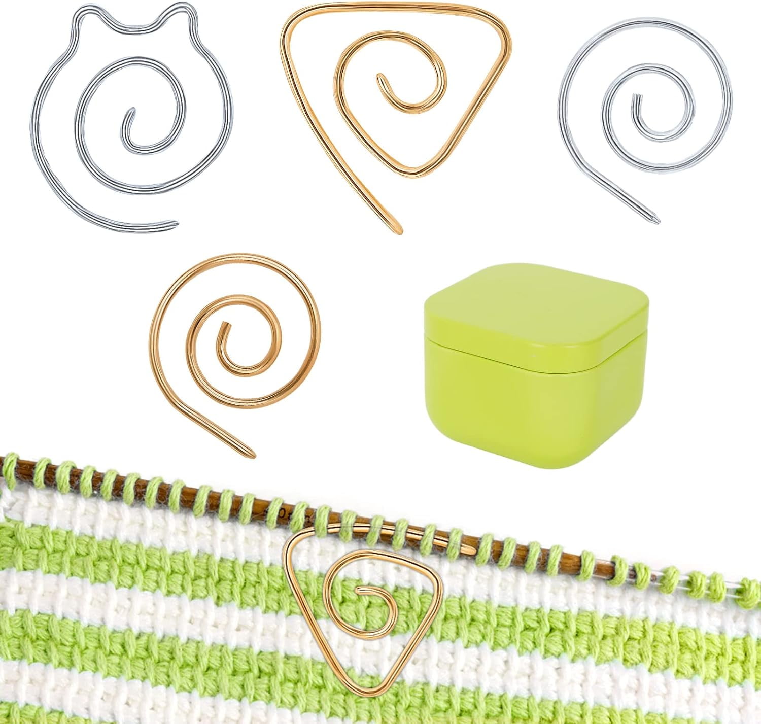 4Pcs Spiral Cable Knitting Needle with Storage Box, Spiral Cable Needle ...