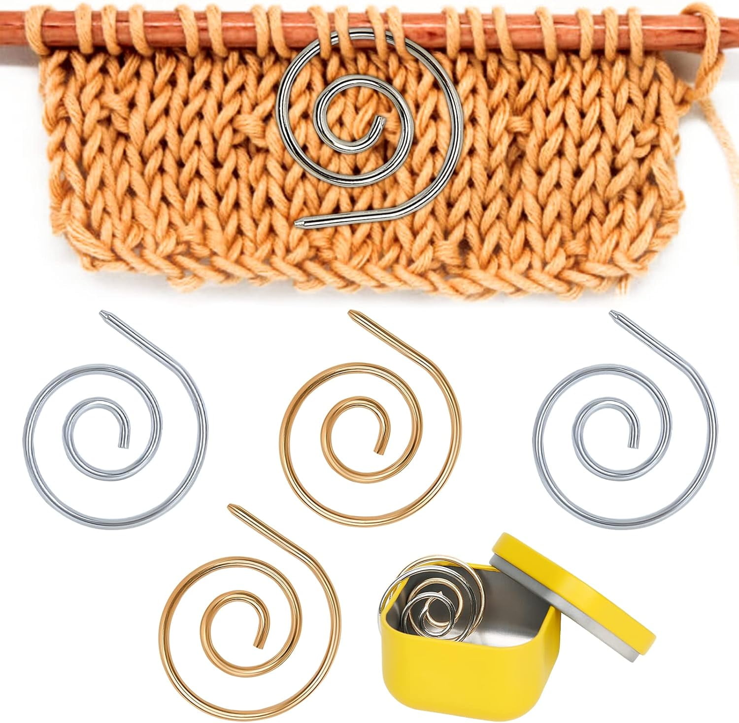 4Pcs Spiral Cable Knitting Needle with Storage Box, Spiral Cable Needle ...