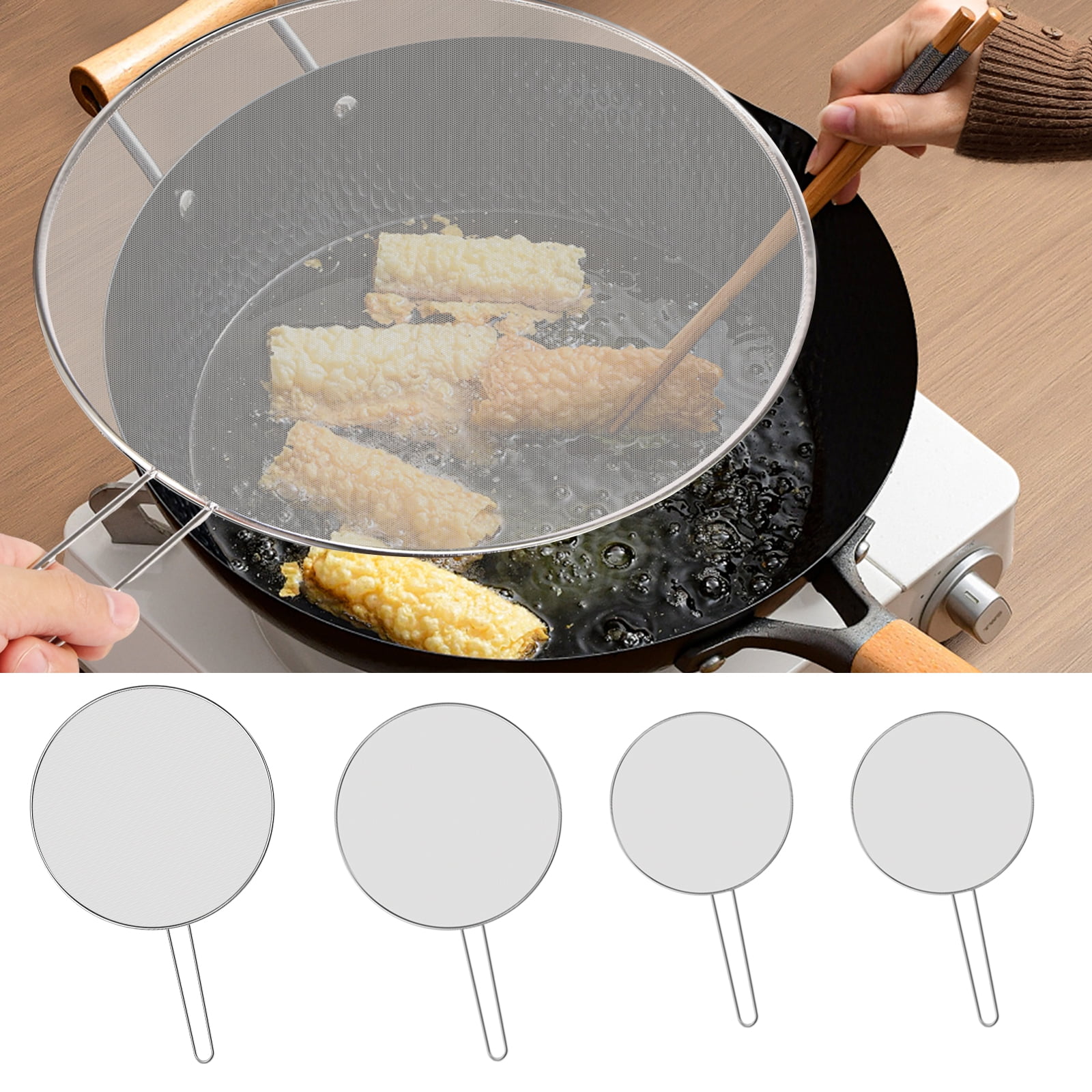 4Pcs Splatter Screen for Frying Pan Stainless Steel Grease Splatter ...
