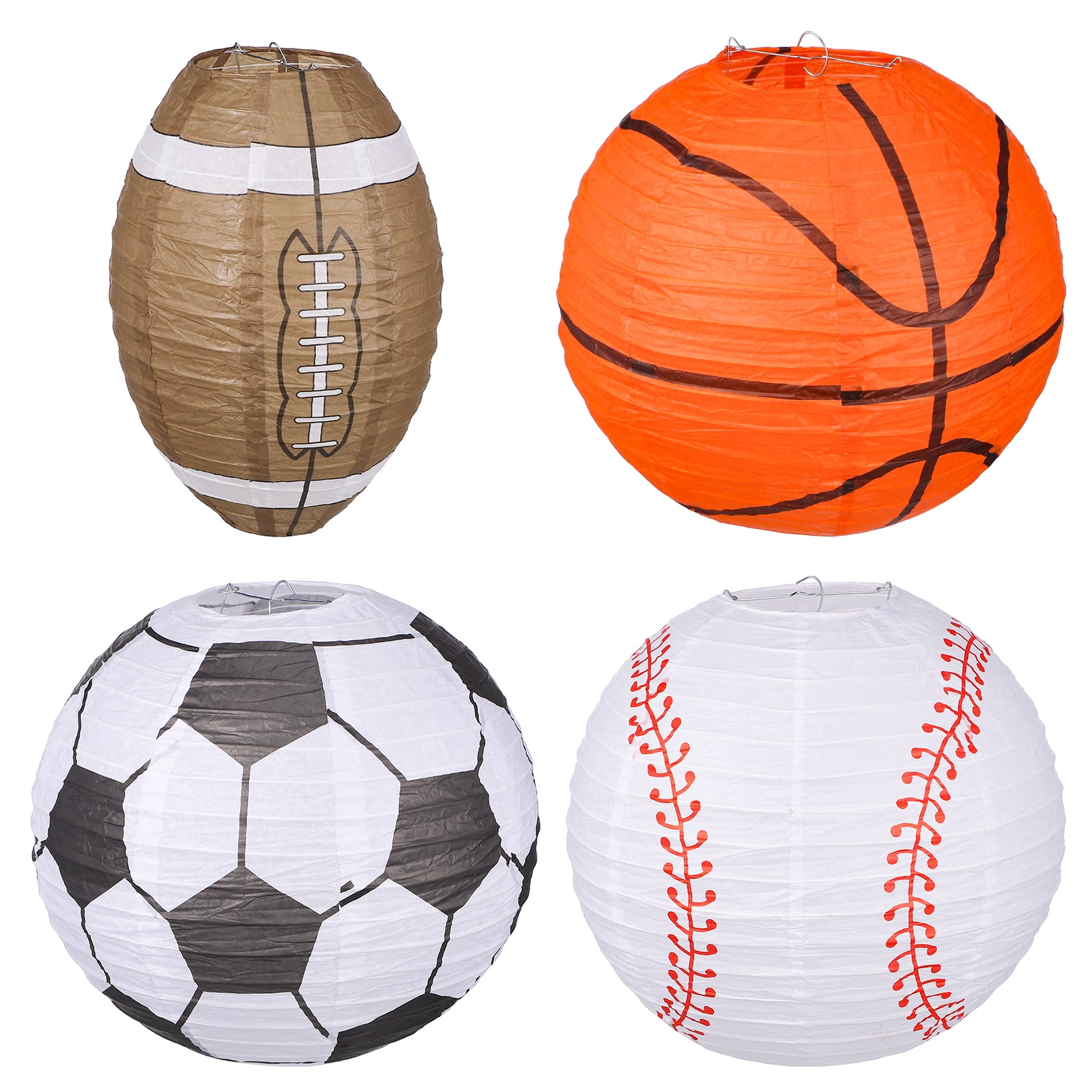 4Pcs Sports Theme Party Hanging Lantern Game Themed Paper Lantern ...