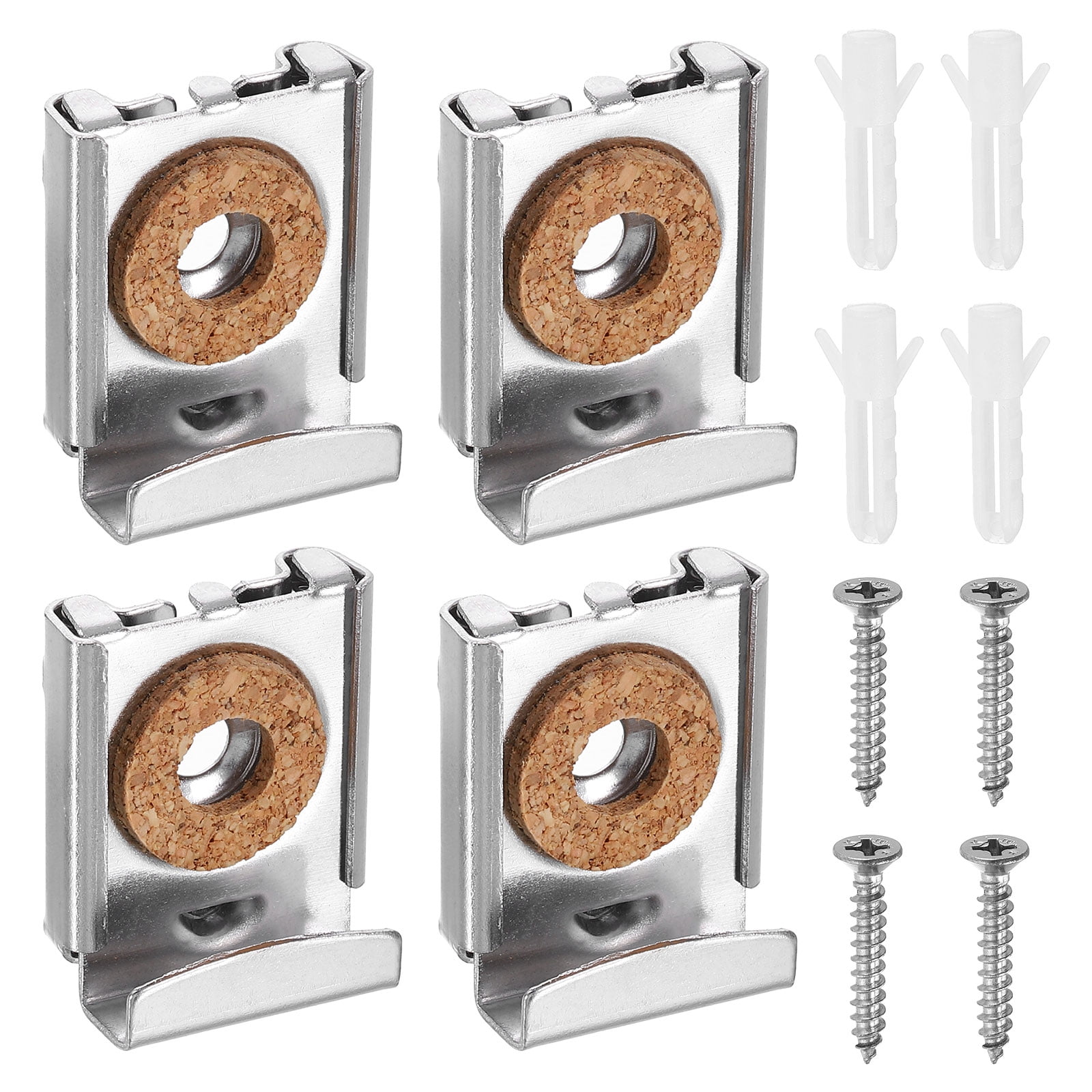 4Pcs Spring Loaded Mirror Hanger Clips, Frameless Mirror Holder, Silver ...