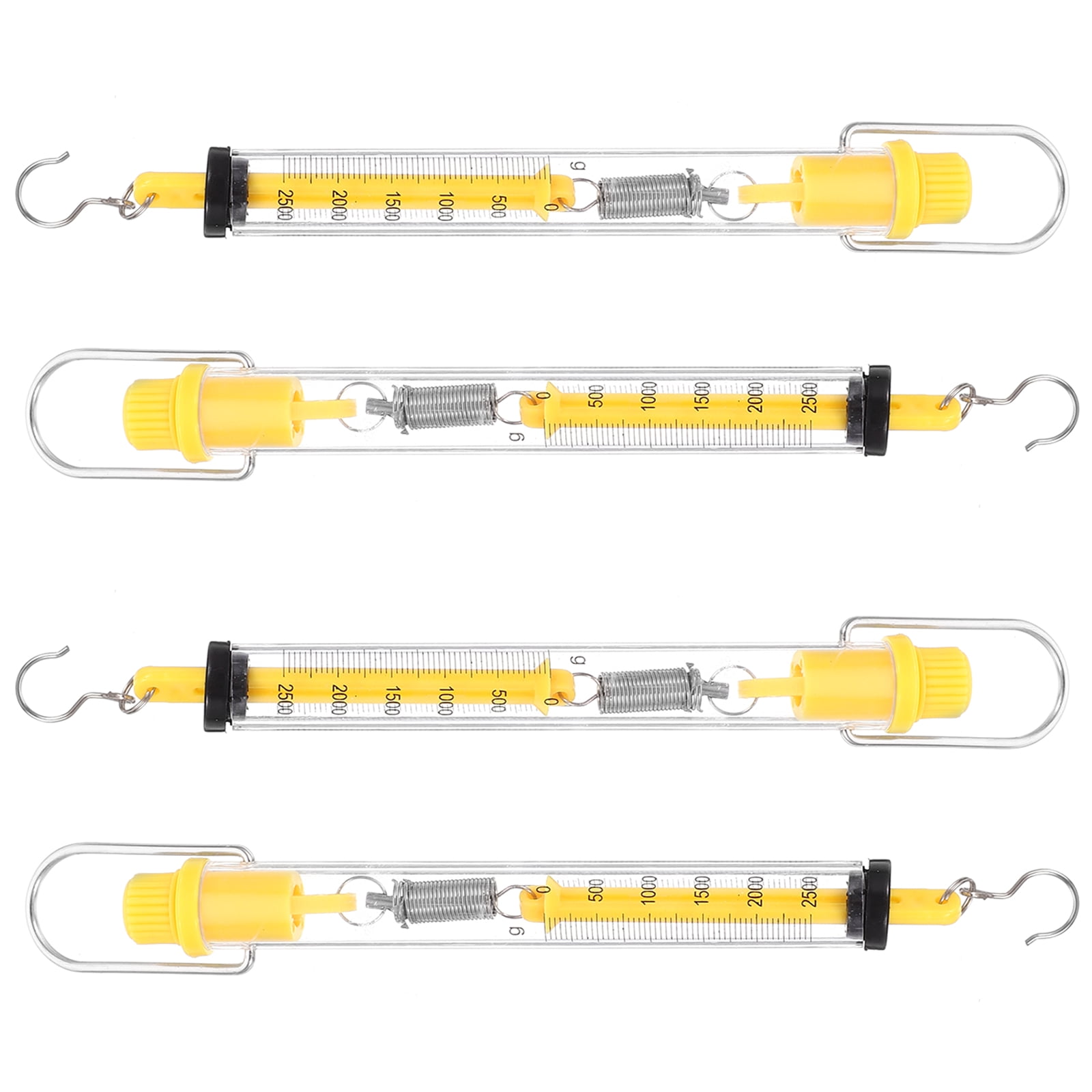 4pcs Spring Scale Tubular Spring Scale Newton Force Meter Dynamometer Hook Scale