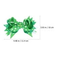 4Pcs St Patricks Day Hair Bow Clips Shamrock Hair Clip Green Grosgrain ...