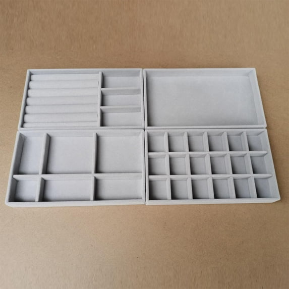 Walmart 4Pcs Stackable Jewelry Container Set, Velvet Trays Organizer ...