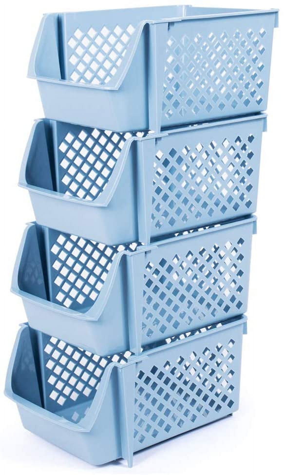 4Pcs Stackable Storage Basket Organizer for Food Snacks Toys Toiletries ...