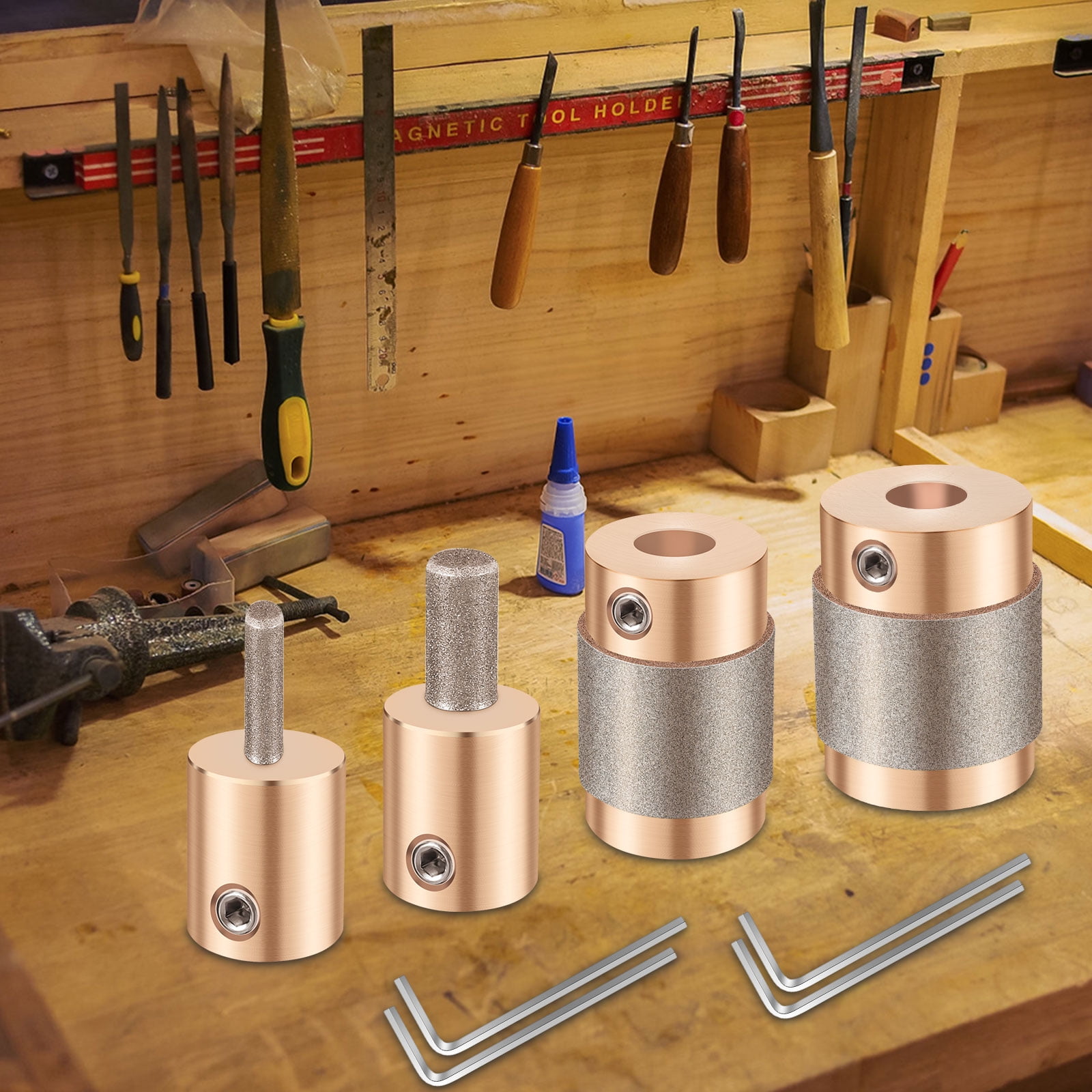 4Pcs Stained Glass Grinder Bit Diamond Grinder Bit Head Tool Set 1inch ...