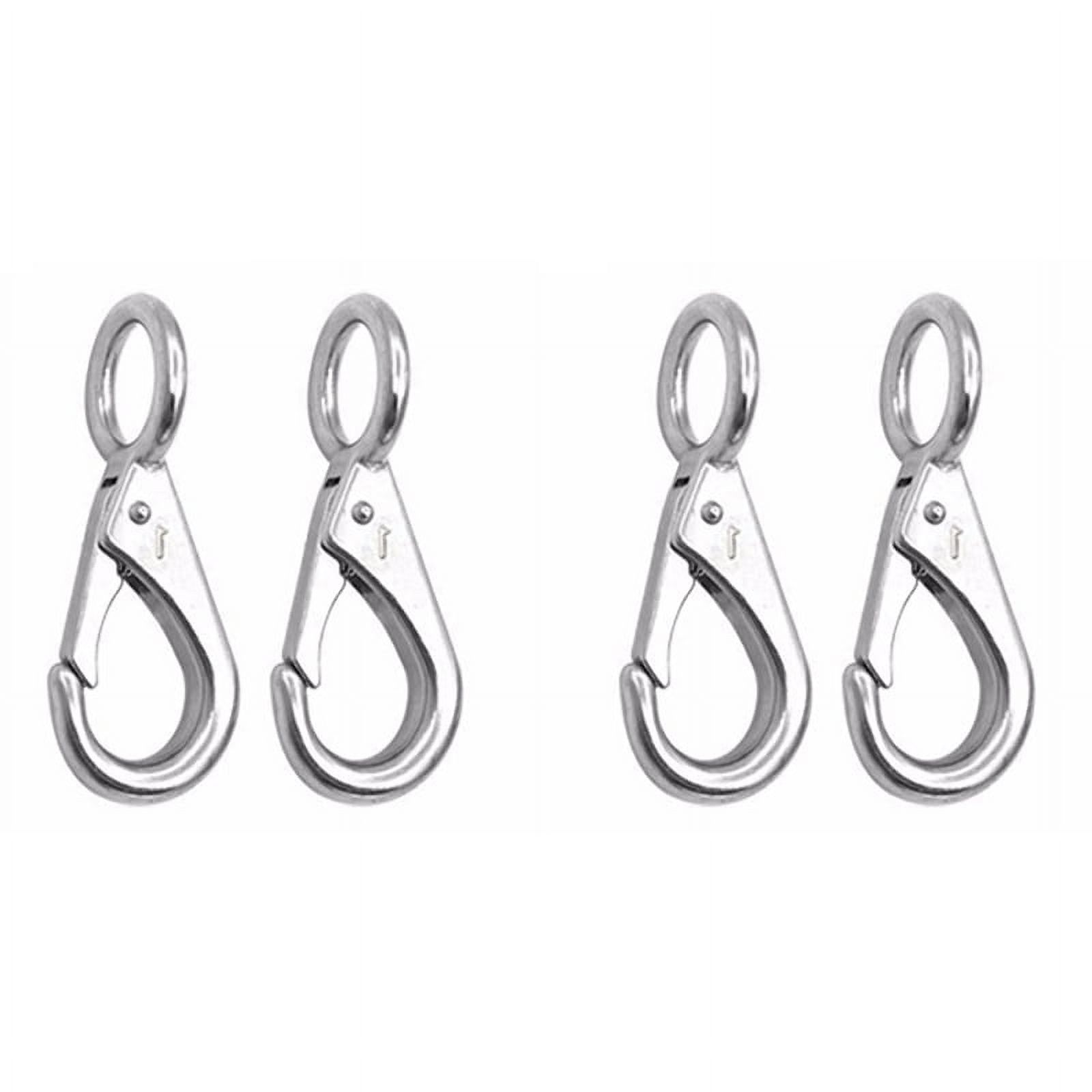 4Pcs Stainless Steel 316 Rigid Loaded Fixed Eye Spring Clip Snap Hook ...