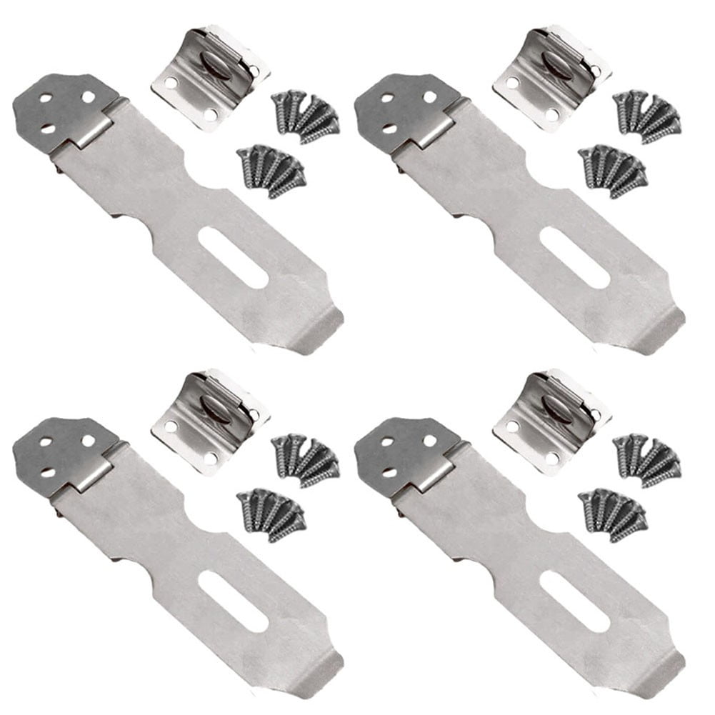 4Pcs Stainless Steel Buckle Padlock 90° Folding Anti-Theft Door Buckle ...