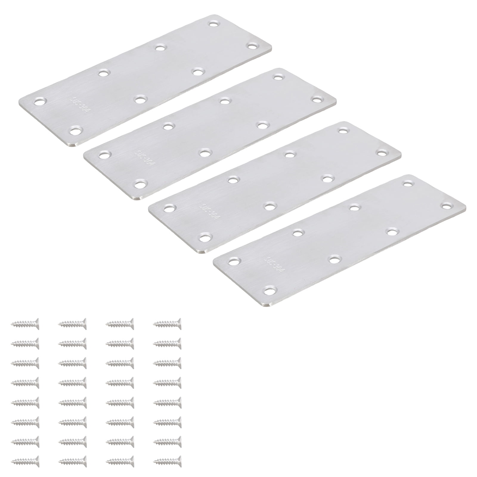 4Pcs Stainless Steel Fixed Angles Support Brackets Metal Straight Brace ...